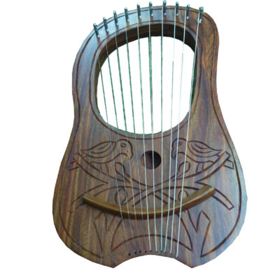 Lyra Harp Engraved Bird 10 Metal Strings Lyra Harps Ten String Carrying ...