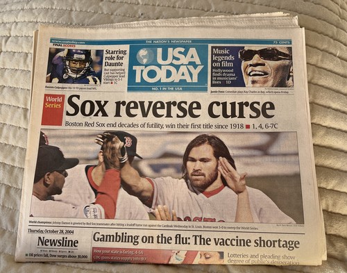 USA TODAY OCTOBER 28TH 2004 SOX REVERSE CURSE | eBay
