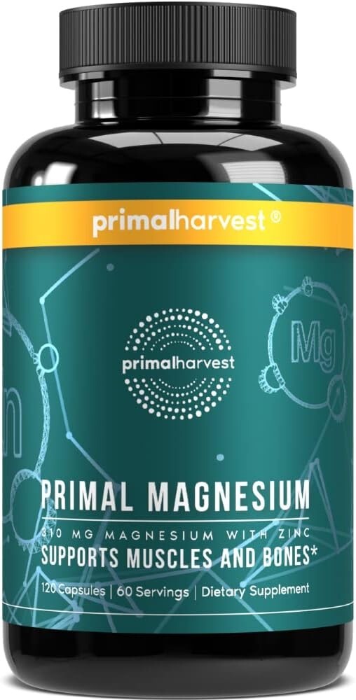 Primal Magnesium Supplement Complex With Glycinate, Citrate, Malate 120 ...