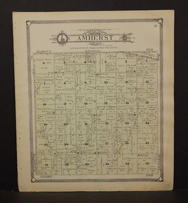 Iowa Cherokee County Map Amherst Township c1907 L13#21 | eBay