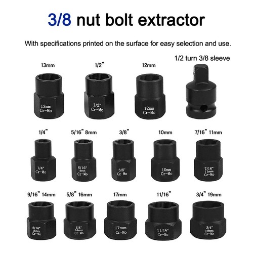 Damaged Nut and Bolt Remover Set Damaged Nut and Bolt Extractor Rusty ...