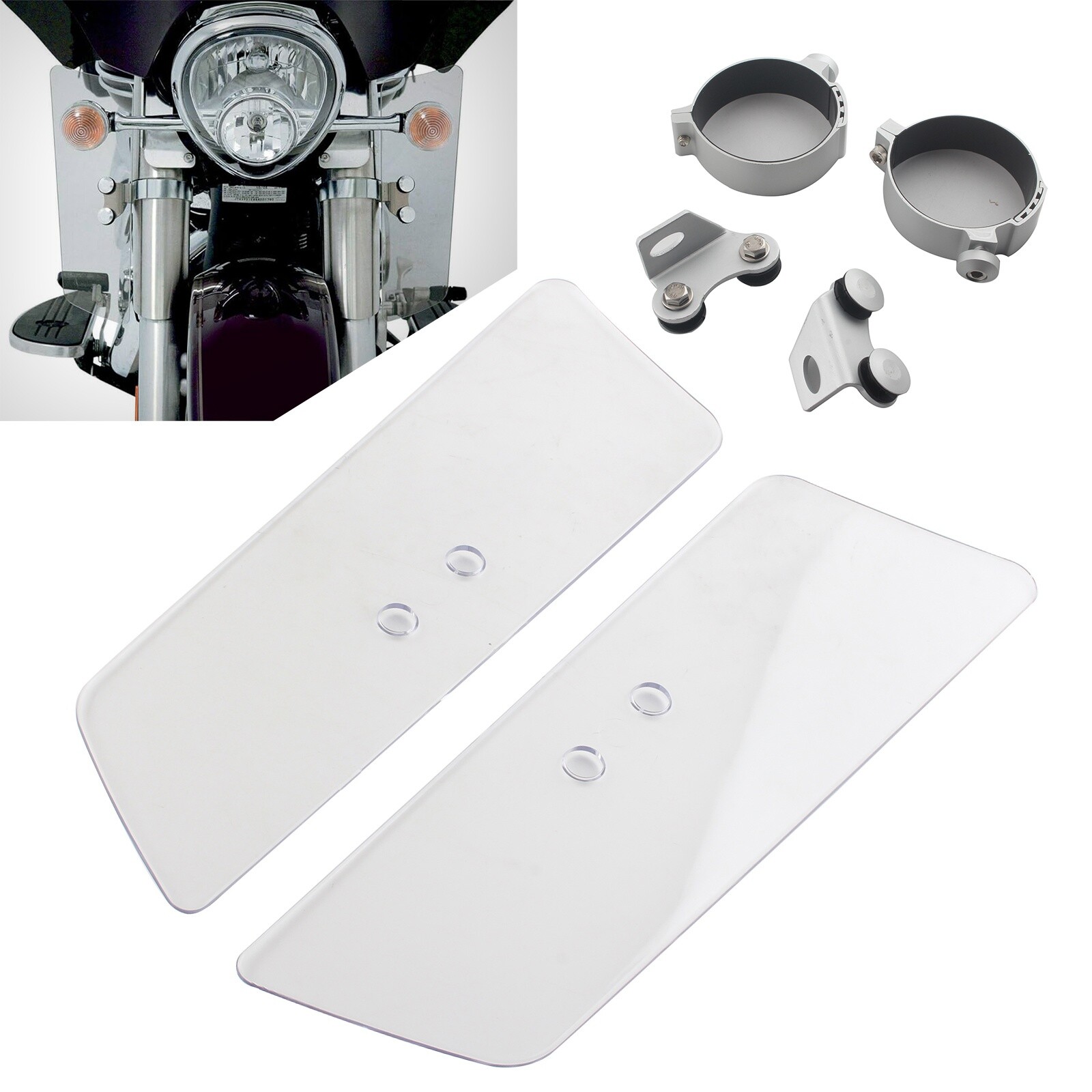 MEM5804 Clear Front Wind Fork Air Deflector Fit For Honda Kawasaki ...