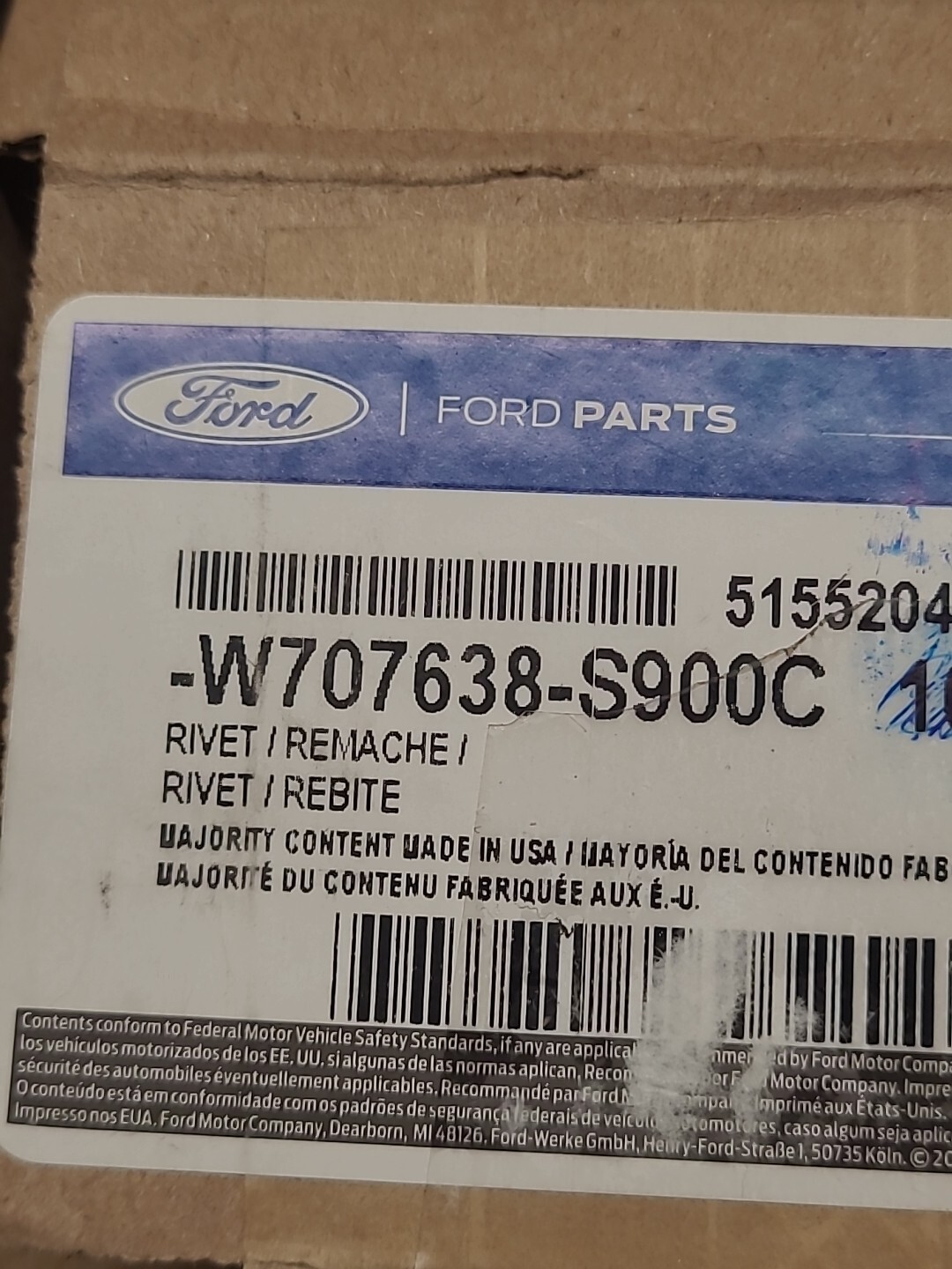 NEW GENUINE Ford Steel Rivets (10) W707638-S900C Ford F150 Aluminum ...