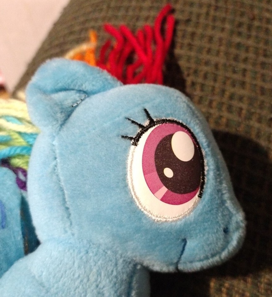 2018 MLP MY LITTLE PONY RAINBOW DASH PEGASUS YARN HAIR MANE PLUSH DOLL ...