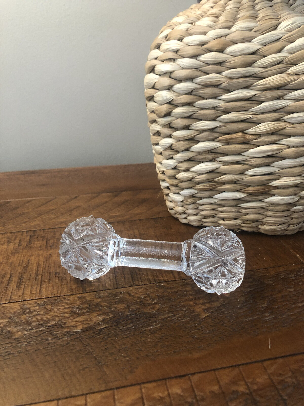 Cut Crystal Barbell Style Spoon Rest Design Knife Rest Table Glass Art ...