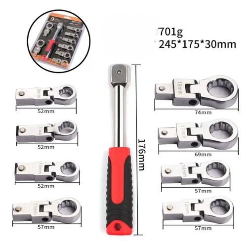 20-Piece Removable Movable Head Wrench Set Durable Ratchet Wrench Set ...