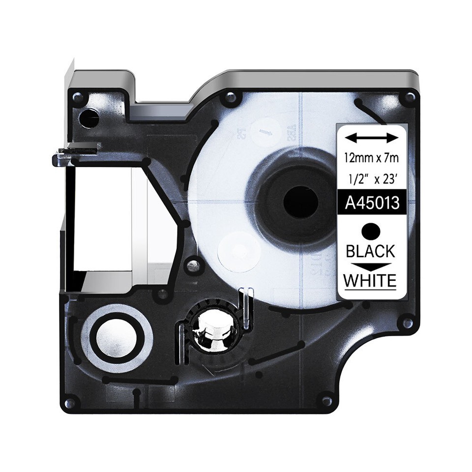 5PK Label Tape For DYMO D1 45013 White 12mm DYMO Labelmanager 100 150 ...