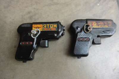 1940s MARX Tin Wind Up Atom Buster & G Man Automatic Sparking Toy Guns ...