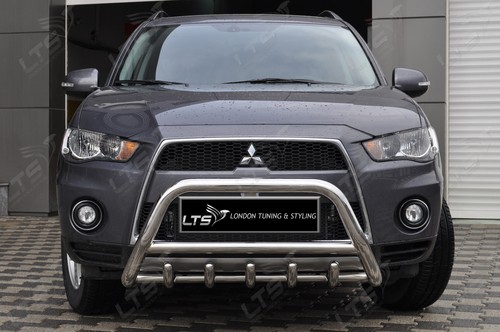 MITSUBISHI OUTLANDER STAINLESS STEEL CHROME AXLE NUDGE A-BAR, BULL BAR ...