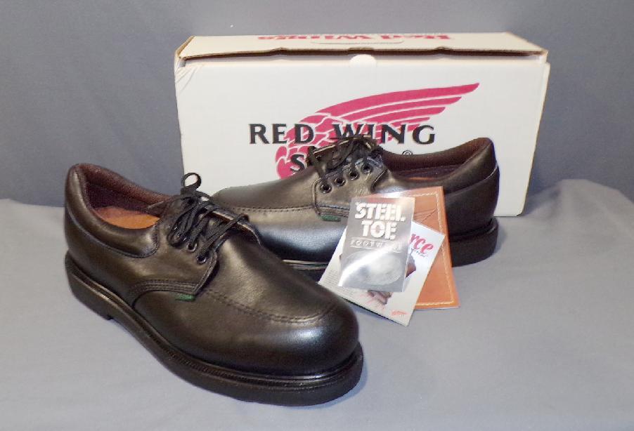 RED WING OXFORD SHOES WORK SAFTEY 4408 BLACK MOC TOE MANY SIZES n WIDTH ...