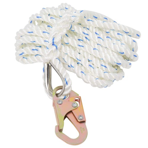 50Ft 5/8 Inch Fall Protection Vertical Lifeline Rope with Back Splice ...