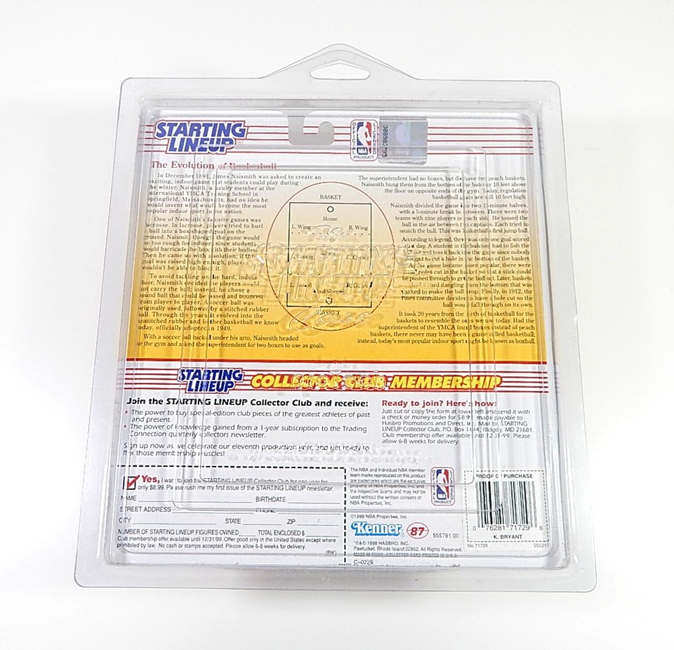 1998 Kobe Bryant Starting Lineup Figure & Trading Card RC Sealed In ...