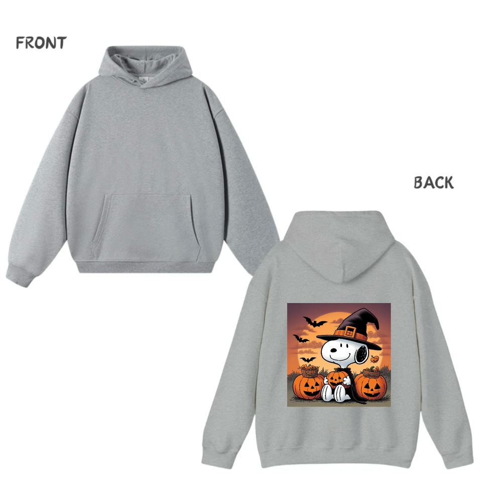 Snoopy Halloween Hoodie Pumpkin Witch Hat Sweatshirt Cute Fall Cartoon ...