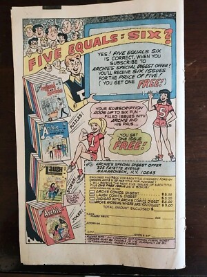 Archie Comics Archie's Special Digest Offer Comic Book AD Colorful | eBay