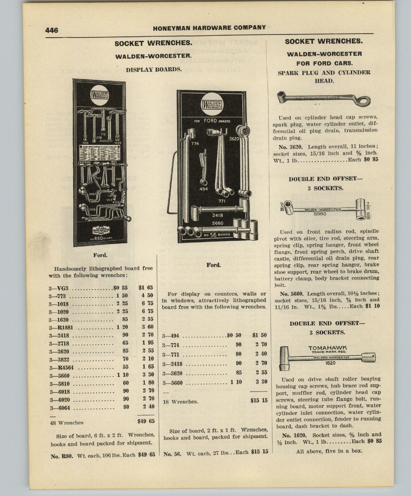 1927 PAPER AD 8 PG Walden Worcester Tool Sets Store Display Boards ...