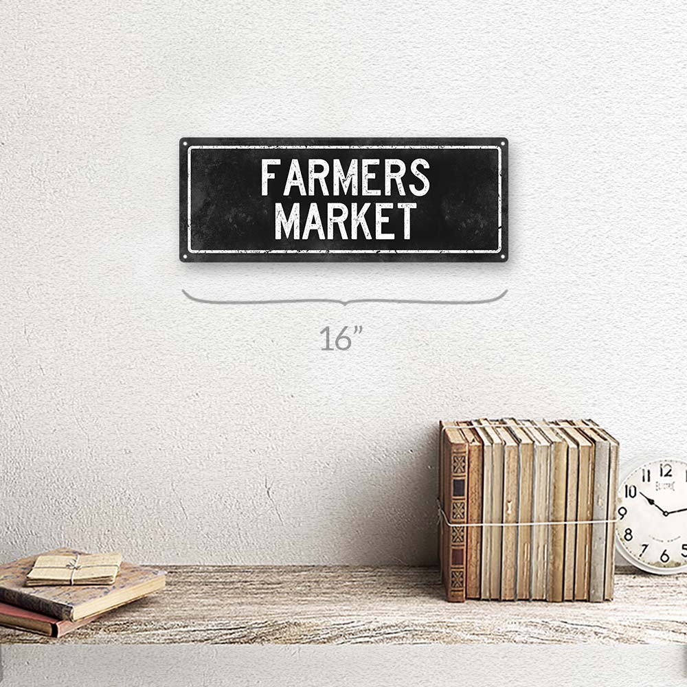 Black Farmers Market Metal Sign; Wall Decor for Farm and Country | eBay