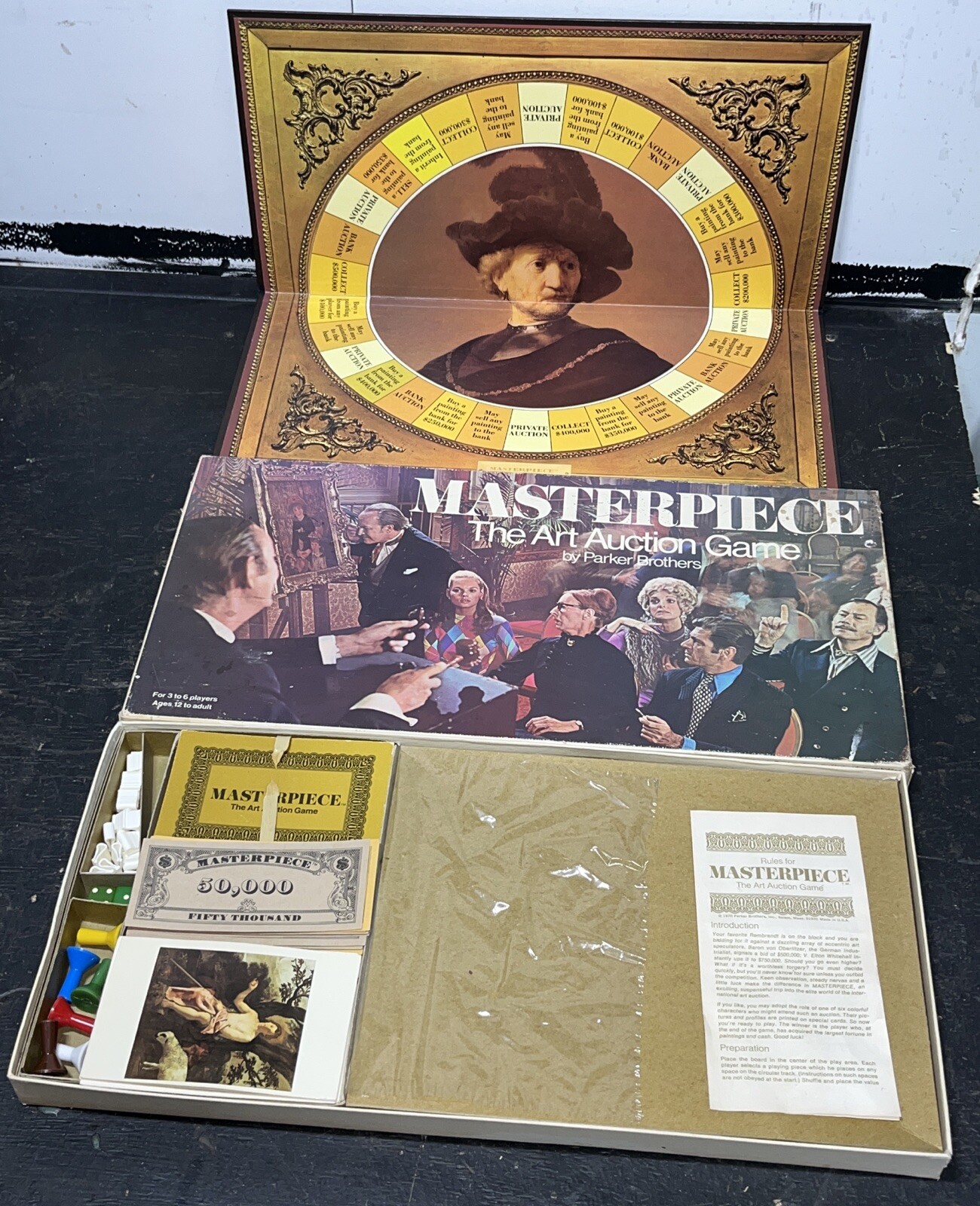 Vtg PB MASTERPIECE Art Auction Board Game 70s Complete VAN GOGH GRANT ...