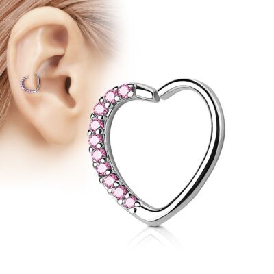 Cartilage Ear Piercing Daith Heart Rhinestone Roses | eBay