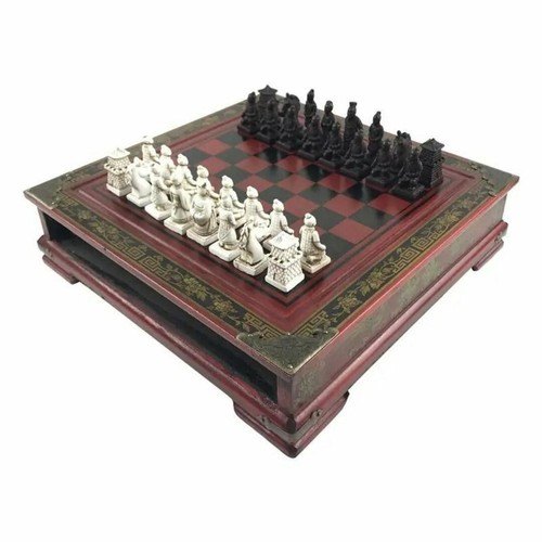 Handmade Wooden Chess Set Terracotta Warriors Theme 26x26x6.5cm ...