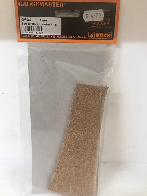 Gaugemaster GM247 OO Gauge Cork Underlay 3mm Track Y Turnout for sale ...