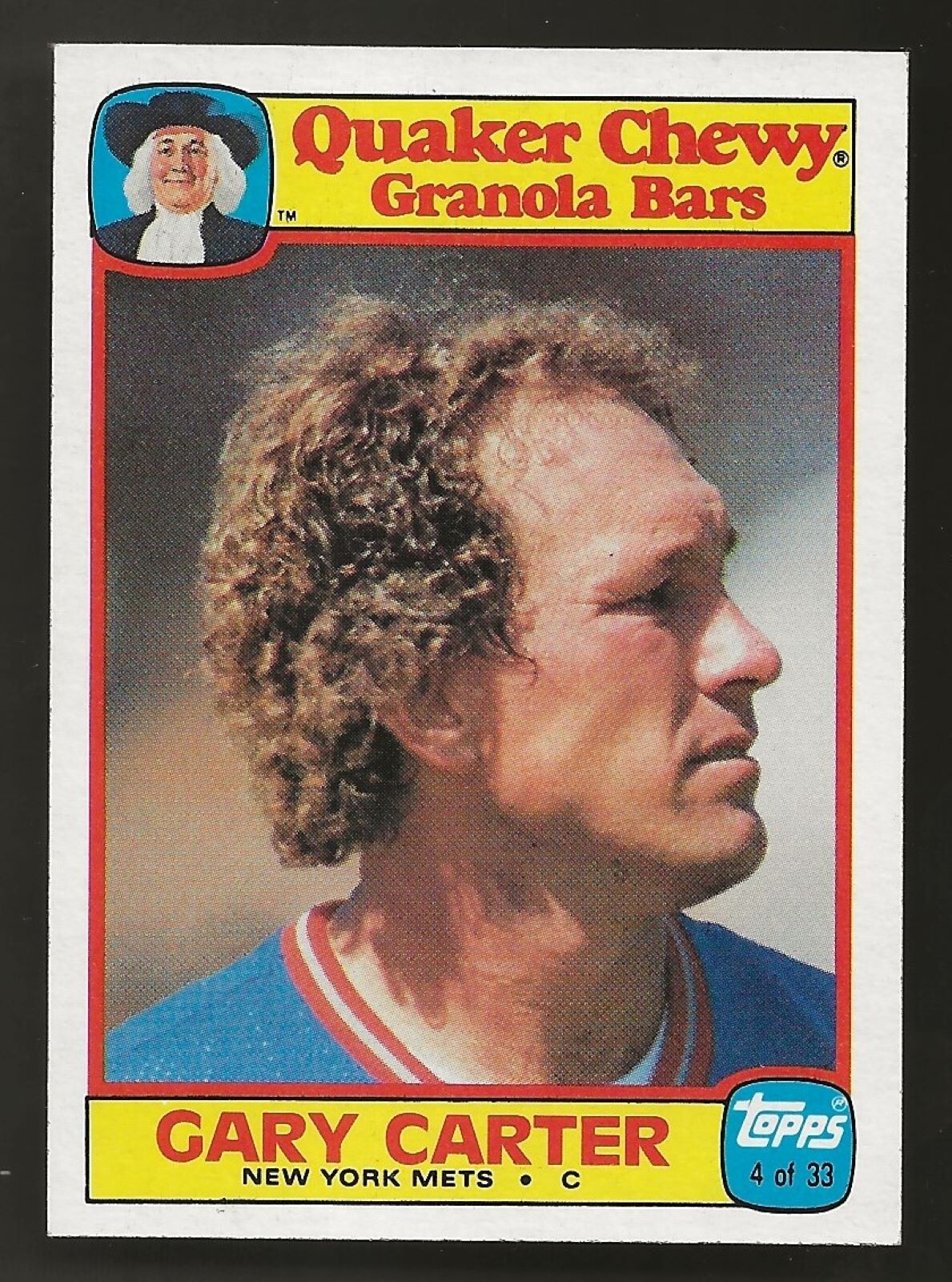 1986 Quaker Chewy Granola Bars #4 Gary Carter MINT | eBay