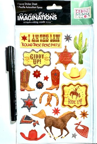 Debbie Mumm Cowboy Stickers Scrapbooking Card Making Embellishment 2007 ...