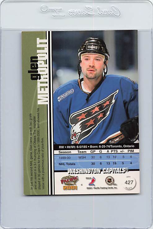 2000/01 Pacific #427 Glen Metropolit Capitals Signed Auto *G7462 | eBay