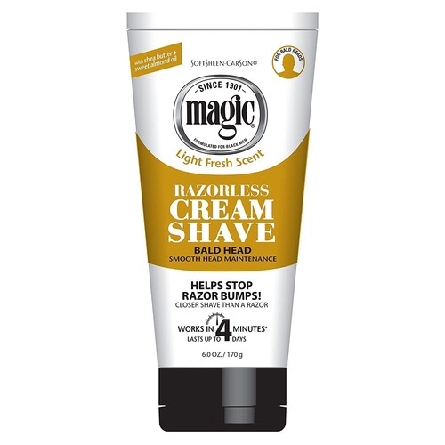 Magic Razorless Cream Shave Bald Head 6 Ounce Tube (177ml) (6 Pack ...
