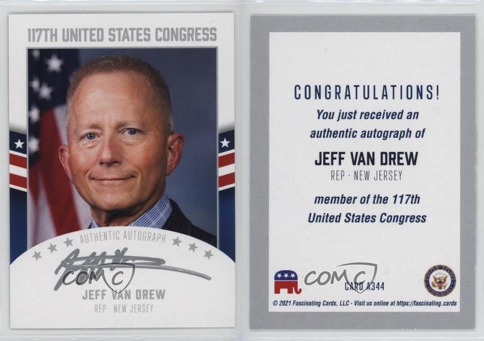 2021 Fascinating Cards US Congress Signatures Jeff Van Drew #A344 Auto ...