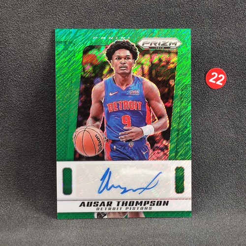 2024-25 Prizm Deca Ausar Thompson Green Shimmer /15 FOTL Auto Detroit ...
