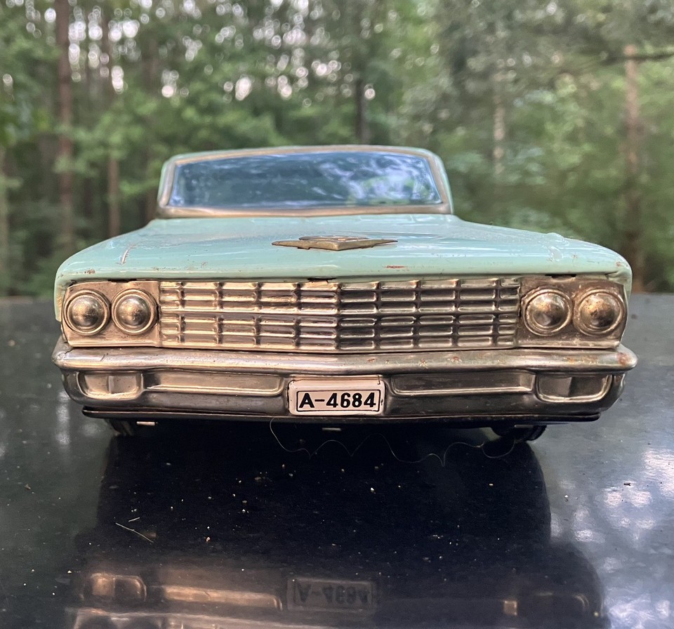 Vintage YONEZAWA Cadillac Tin Litho Friction Drive 14” AWESOME TOY 1962 ...