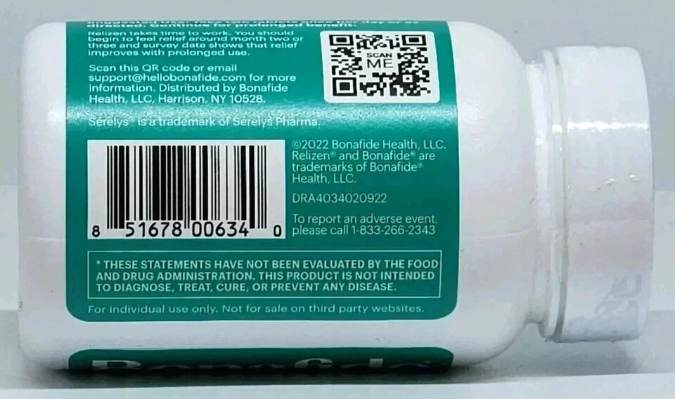 RELIZEN BONAFIDE Relief From Hot Flashes & Night Sweats 180 Caps 3 ...