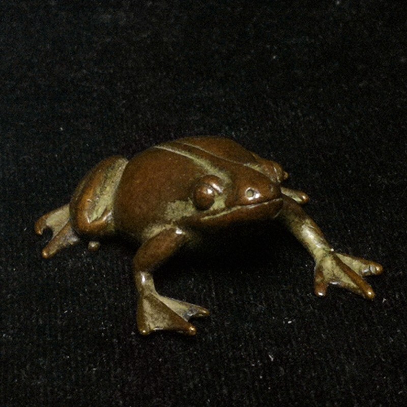 1.4 Inch Chinese Old Bronze Carving Frog Statue Pendant Decoration ...