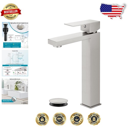 Elegant Square Spout Bathroom Faucet with Ceramic Valve & Accessories ...