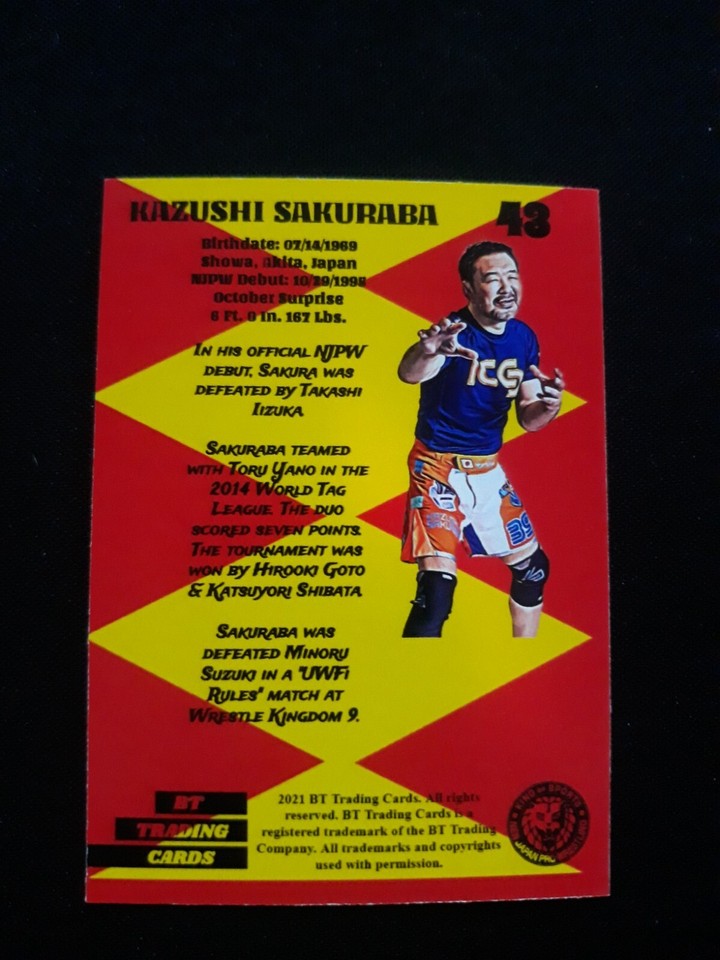 CUSTOM NJPW New Japan Pro Wrestling Trading Card 2021 Kazushi Sakuraba ...
