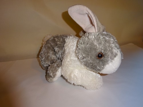 QUALITY BRAND NEW WITH TAGS GREY & WHITE RABBIT SOFT TOY - CUDDLY ...