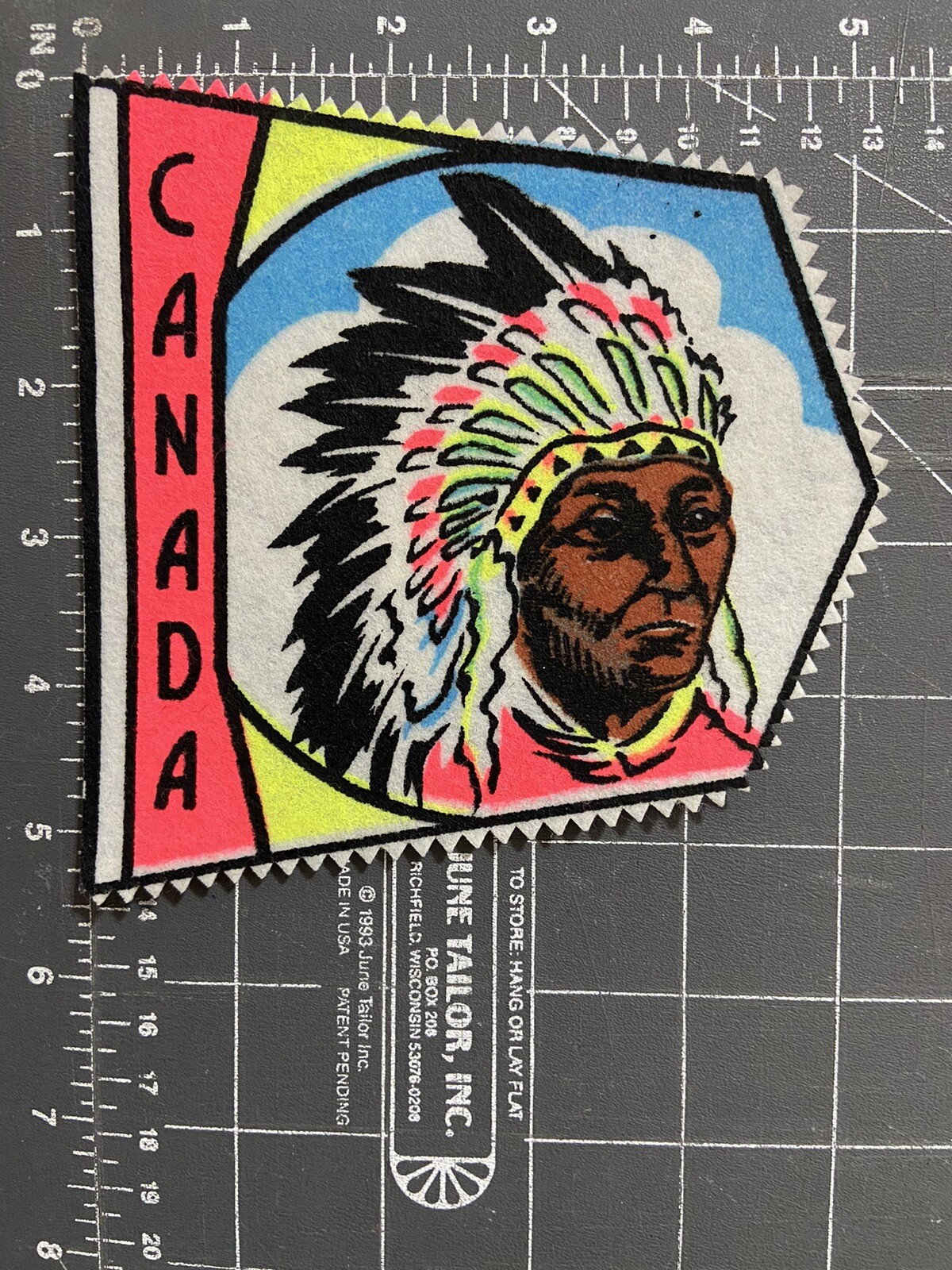 Vintage Canada Indian Chief Felt Patch Pennant Flag Canadian First ...