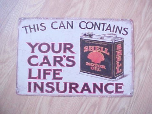 VINTAGE SHELL OIL SIGN TIN METAL 8 X 12 | eBay