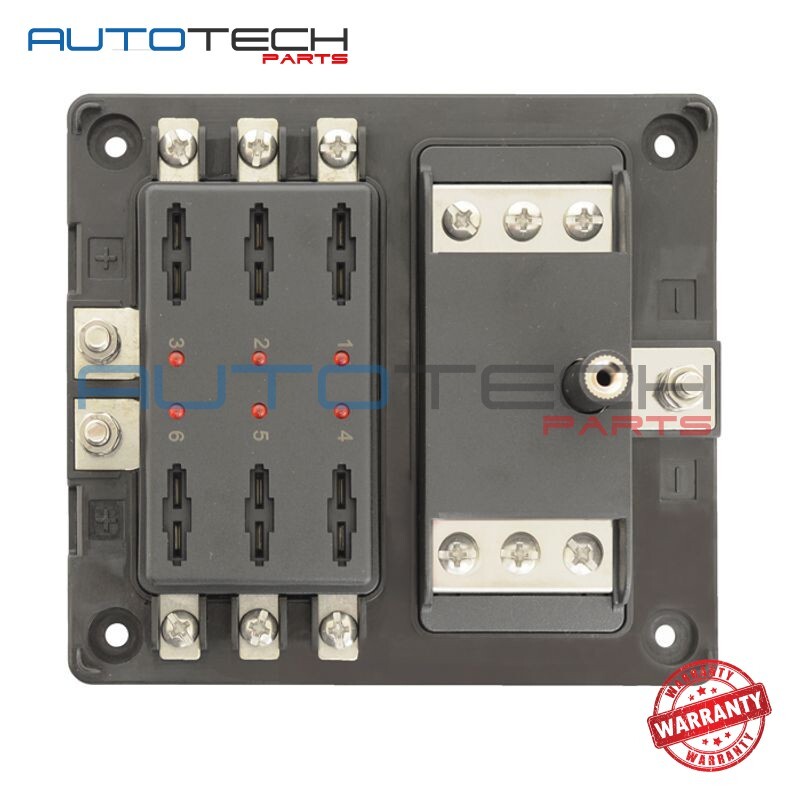 FUSE BLOCK 6 WAY ATS FUSE DUAL +VE INPUT STUDS | eBay