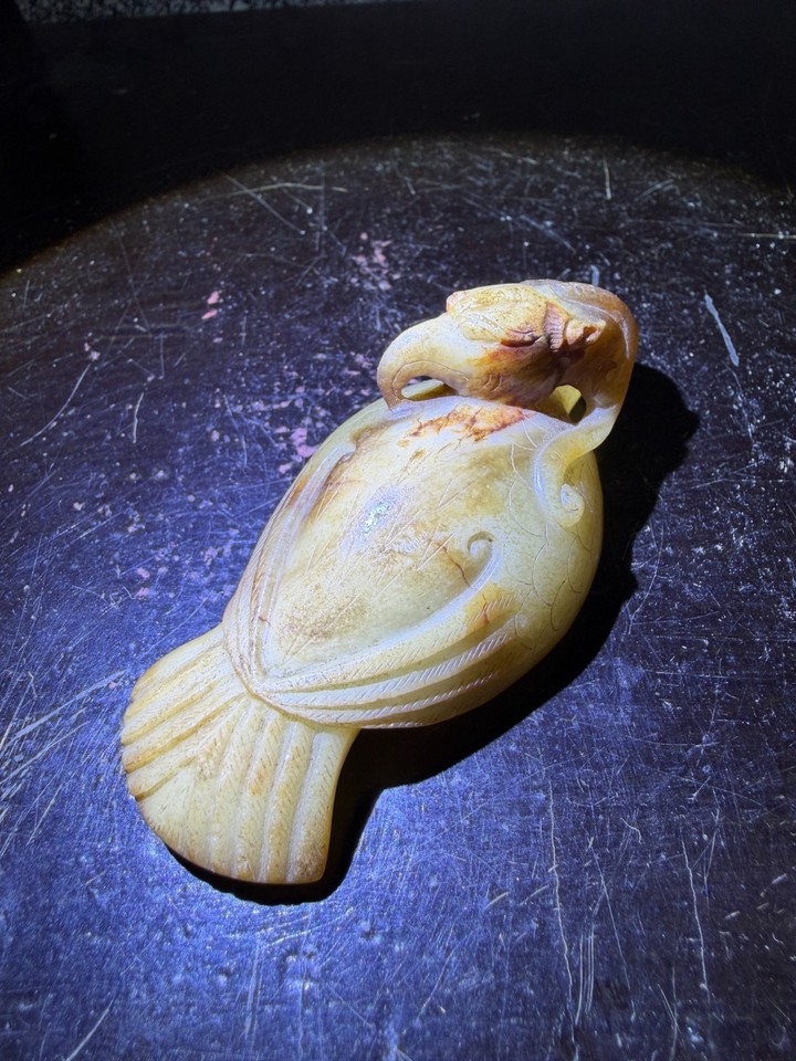 Unusual Antique/ Vintage Chinese Russet Jade Bird Pendant | eBay UK