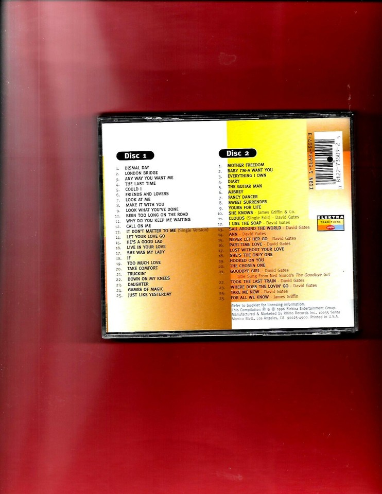 Bread Retrospective - Anthology (2) CD Rare David Gates Box Set FL ...