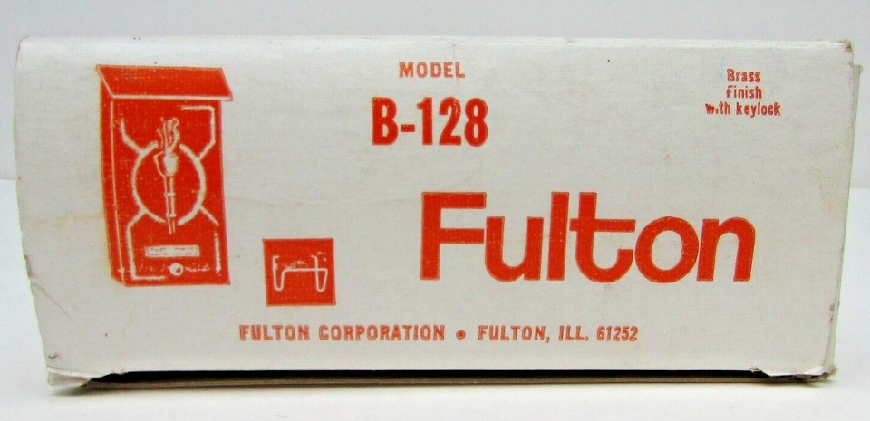 Vintage Fulton B-128 Locking Letter Drop Mailbox brass finish USA NOS ...