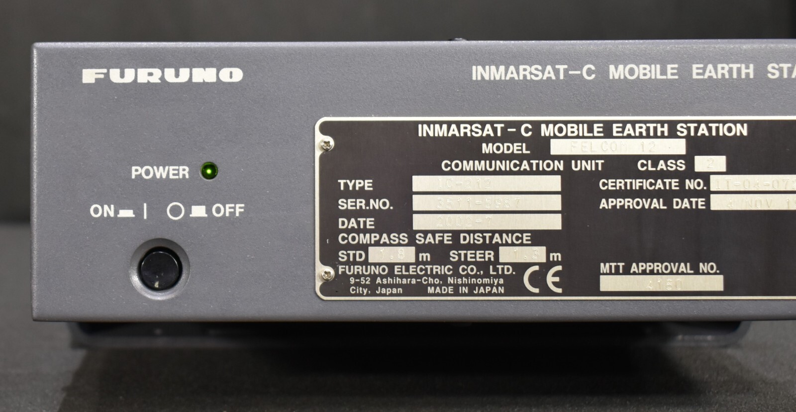FURUNO FELCOM 12 TYPE IC-212 INMARSAT-C MOBILE EARTH STATION | eBay