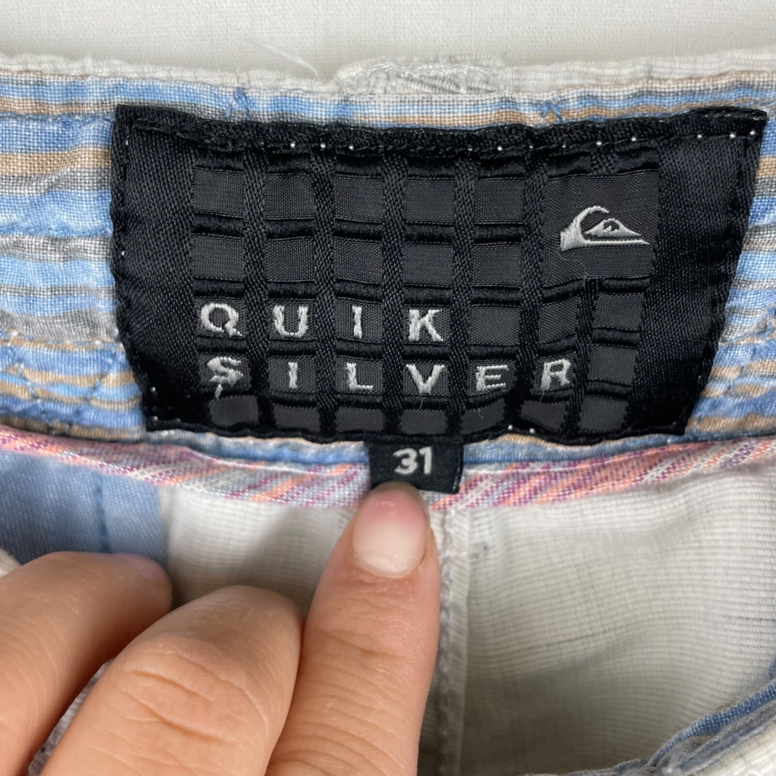 Quicksilver Mens Plaid Gray Cargo Shorts Size 31 Zip … - Gem