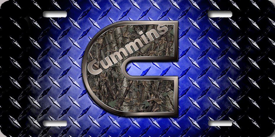 Cummins Diesel Tree Camouflage Black Blue Diamond Plate Sublimation ...