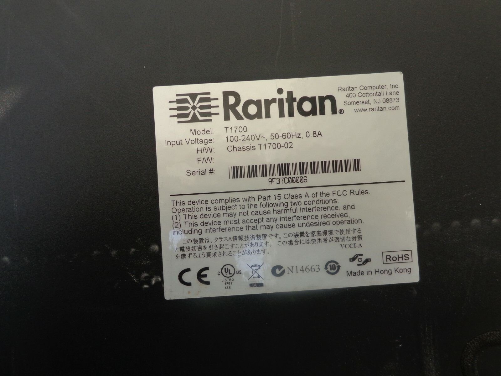 Raritan T1700-LED 17" KVM Console Rackmount LCD | eBay