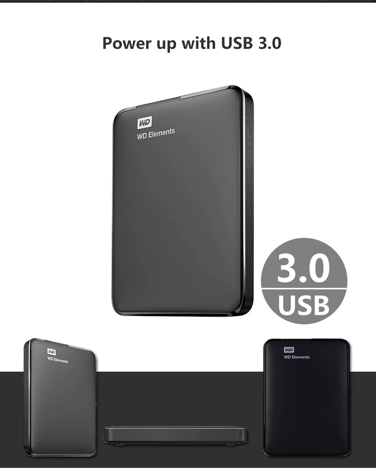 Western Digital Element Portable External Hard Drive WD 320GB 500GB 1TB ...
