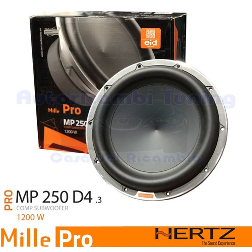Hertz MP 250 D4.3 Ligne Mille Pro Caisson de Basse 4 + 4 Ohm 1200W 600W ...