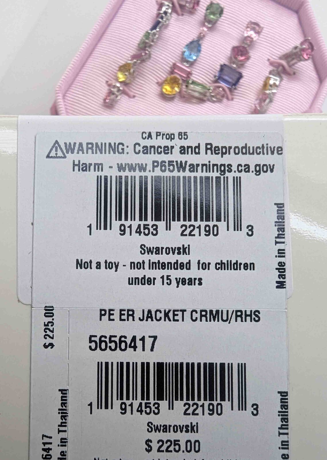 New 100% Authentic SWAROVSKI Crystals Long Reverse Gema Drop Earrings ...