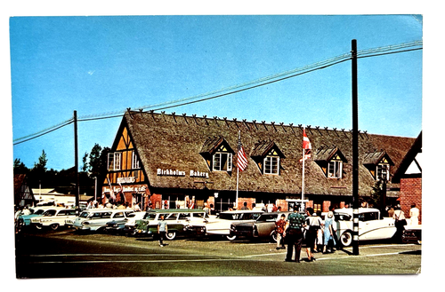 1964 Postcard Solvang California Street Scene Birkholm's Bakery Old ...